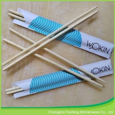 China 5.0mm Thickness Chinese Food Round Bamboo Chopsticks Customized With Paper Sleeve for sale