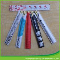 China Customized Disposable Round Bamboo Chopsticks 6.5*200 Mm With Semi Closed Sleeve for sale