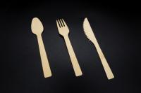 China Restaurant Bamboo Knives Forks And Spoons Set 9 Layers 168mm Natural Color for sale