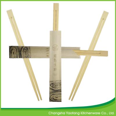 China Disposable Nature 24cm Twins Bamboo Chopsticks ;  Open Paper Packing for sale