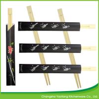 China 24 cm Twins disposable Bamboo Chopsticks with semi-closed paper sleeve for sale