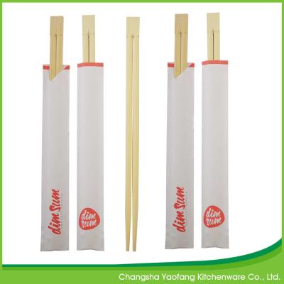 China Natural 24 cm Twins Bamboo Chopsticks ;  Open Paper Packing for sale