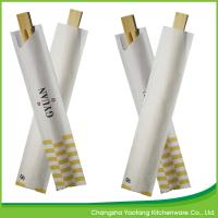 China Twins 21cm Disposable Natural Bamboo Chopsticks Open Paper Packing for sale