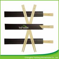 China Restaurant 24cm Sushi Roll Chopsticks Twins Bamboo Open Paper Packing for sale