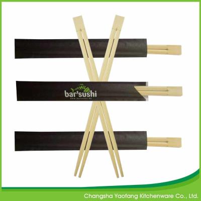 China Restaurant 24cm Sushi Roll Chopsticks Twins Bamboo Open Paper Packing for sale
