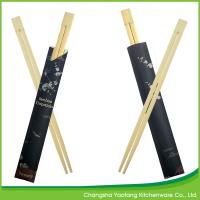 China Bamboo 24cm Twins Custom Chop Sticks Biodegradable Sushi Open Paper Packing for sale