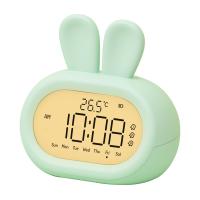 China Touch Control Alarm Clocks Modern Design Style Multi-Color Cute Rabbit Clock For Bedroom for sale