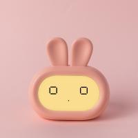 China Touch Control Alarm Clocks Modern Design Style Multi-Color Cute Rabbit Clock For Bedroom for sale