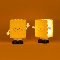 China Wireless Rechargeable Touch Sensor Color-Changing Led Cute Biscuit Bedroom Night Light for sale