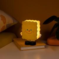 China Wireless Rechargeable Touch Sensor Color-Changing Led Cute Biscuit Bedroom Night Light for sale