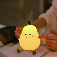China Hot Selling Product Cute Animal For Kids Bedroom Dimmable Bedside Table Lamp Cute Pear Led Night Light for sale