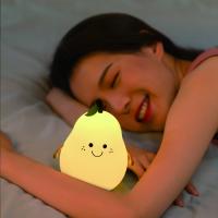China Hot Selling Product Cute Animal For Kids Bedroom Dimmable Bedside Table Lamp Cute Pear Led Night Light for sale