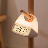 China Orange Dot Kids Alarm Clock with Dual Analog-Digital Design and Backlit Wake-Up Light for sale