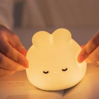 China Dream rabbit emotion lamp Night Light Cute Animal Silicone NurseryRechargeable For Bedrooms for sale