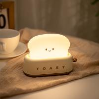 China LED Night Light Toaster Modern Design Timer Adjustable Brightness Rechargeable Power Source Best Gift Women Boys Small Bedroom for sale