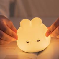 China Dream rabbit emotion led night light lamp Timing LED Night Light USB Rechargeable lamp Adjustable Brightness Cute Bedroom Lamp for sale