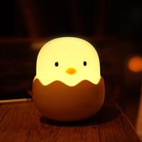 China Eggshell chicken led night light lamp Timing LED Night Light USB Rechargeable lamp Adjustable Brightness Cute Bedroom Lamp for sale