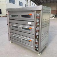 China Raw Material Flour 3 Decks 9 Trays Gas Bakery Deck Oven 1760*890*1770mm for Food Shop for sale