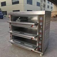 China Raw Material Flour 3 Decks 9 Trays Gas Bakery Deck Oven 1760*890*1770mm for Food Shop for sale