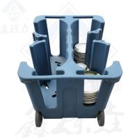 China Kitchen Equipment Food Warm Rotomolding Dish Cart with Big Wheels and Customized Color for sale