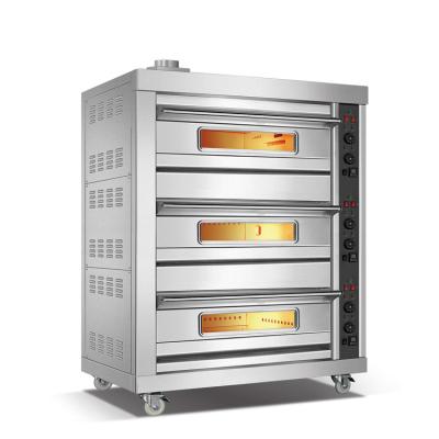 China 3 Deck 6 Tray French Bread Oven Gas with Multifunctional Design at Direct for sale