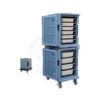 China Food Storage Box Carrier with Casters Grey LLDPE Food Warmer Electrical Carrier for sale