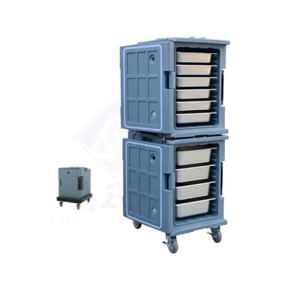 China Food Storage Box Carrier with Casters Grey LLDPE Food Warmer Electrical Carrier for sale