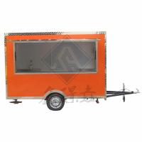 China Tow Bar Trailer Street Food Trucks Miami Ice Cream Galvanized Food Trailer Drinks Hot Dog Coffee Cart for Bakery for sale