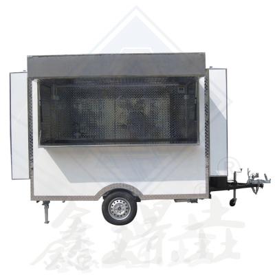 China Mobile Food Truck Galvanized Steel Multifunctional Snack Cart Grill Coffee Trailer for sale