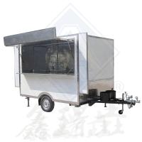 China Mobile Food Truck Galvanized Steel Multifunctional Snack Cart Grill Coffee Trailer for sale