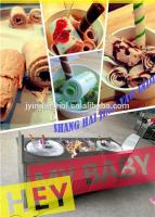 China Ice Cream Silver Double Pan Fried Rolls Machine for Homemade Frozen Delights for sale
