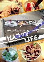 China Ice Cream Silver Double Pan Fried Rolls Machine for Homemade Frozen Delights for sale