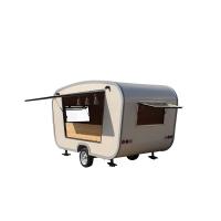 China Fully Equipped Food Trucks Train with Hot Dog Coffee Cart Road Wheel 1500W Voltage for sale