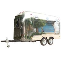 China Airstream BBQ Food Cart Food Truck Trailer Fully Equipped Tow Bar Trailer for Winery for sale