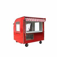 China Fully Equipped Food Truck 220cm Single Double Axle Commercial Round Model with Canopy for sale