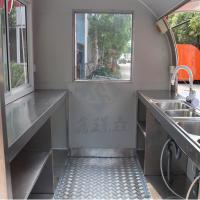 China Fully Equipped Food Truck 220cm Single Double Axle Commercial Round Model with Canopy for sale