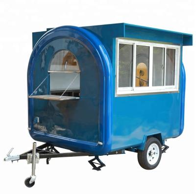 China Customized External Stickers CE OEM GAS Food Truck with Stainless Steel and Big Wheel for sale