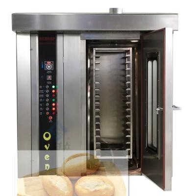 China Electric Gas Diesel Industrial Steam Fully Automatic Rotary Oven for Bread Making 50.5kw for sale