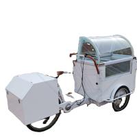 China Vending Snack Movable Street Ice Cream Display Bicycle Cart Mobile Food Cart for sale