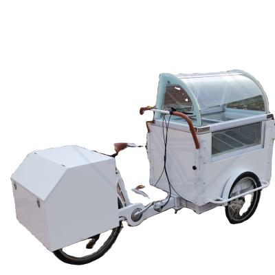 China Vending Snack Movable Street Ice Cream Display Bicycle Cart Mobile Food Cart for sale