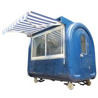 China Outdoor Street Food Cart 500CM with Canopy Mobile Round Model Double Axles Food Truck for sale