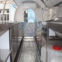 China Outdoor Street Food Cart 500CM with Canopy Mobile Round Model Double Axles Food Truck for sale