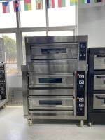 China Industrial 3-Deck 9-Tray Stone Deck Bread Baking Oven for Baking Bread Cake Toast for sale
