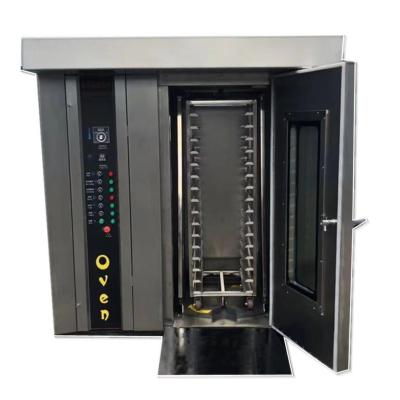 China Gas Bakery Equipment 34 and 68 Trays Hot Air Rotary Oven for Baking 200kg/per Bread for sale