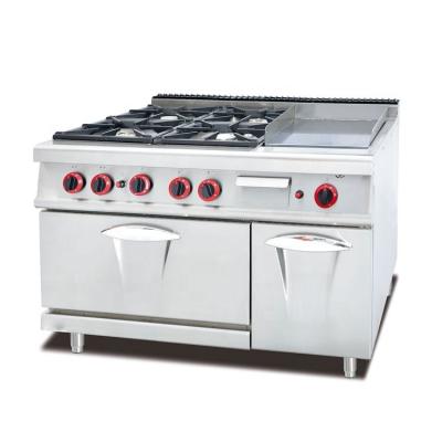 China Enhance Your Cooking Experience with 4 Burner Gas Stove Combi Griddle and Baking Oven for sale