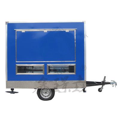 China Customized 250 Mobile Single/Double Axles Industrial with Canopy Square Mobile Food Truck for sale