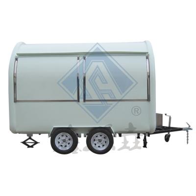 China Long Service Life Mobile Food Truck with Round Model and Single/Double Axles for sale