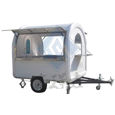 China Outdoor Street Vending Customized 300CM Mobile Food Truck with Canopy and Round Model for sale