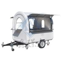 China Outdoor Street Vending Customized 300CM Mobile Food Truck with Canopy and Round Model for sale