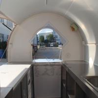 China Outdoor Street Vending Customized 300CM Mobile Food Truck with Canopy and Round Model for sale